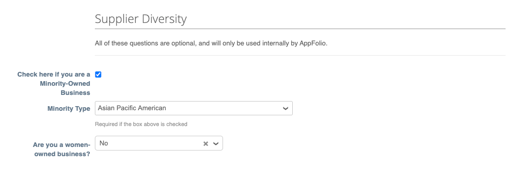 Completing AppFolio’s Supplier Onboarding Form