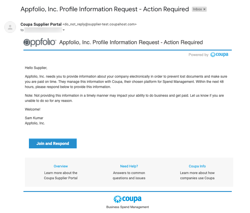 Existing Users: Set Up a New Customer Coupa Account